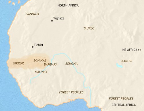 Map of West Africa in 1215: Spread of Islam | TimeMaps