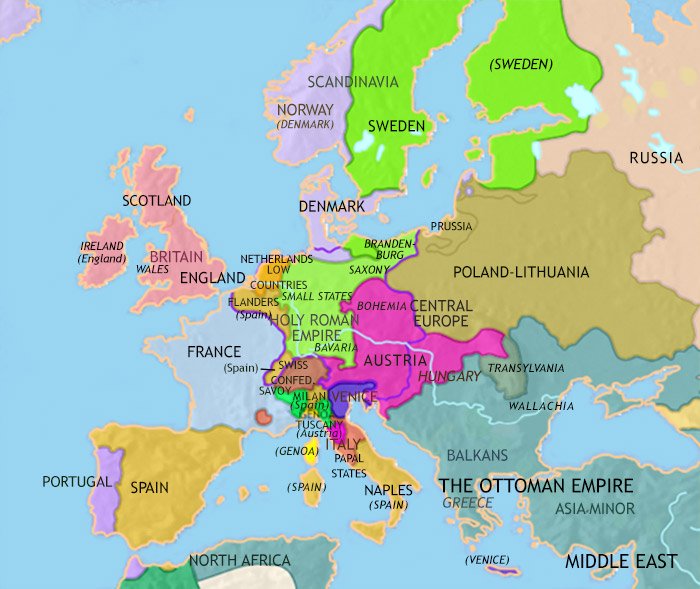 Map of Europe, 1648: Renaissance and Reformation | TimeMaps