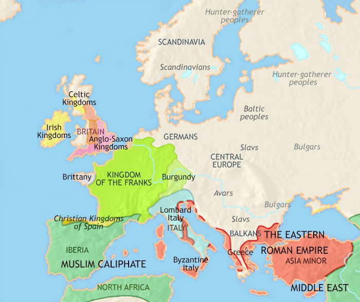 Map of Europe, 1000 BCE: History of Early Medieval Europe | TimeMaps